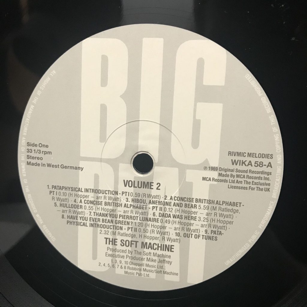 The Soft Machine - Volume Two LP MINT Scarce Wika West German Press ...