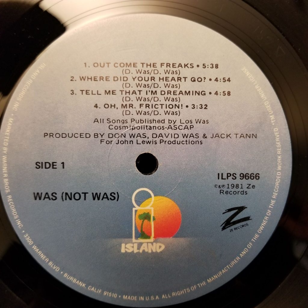 Was (Not Was) S/T Self-Titled LP NM 1981 PROMO Electronic Disco Wave ...