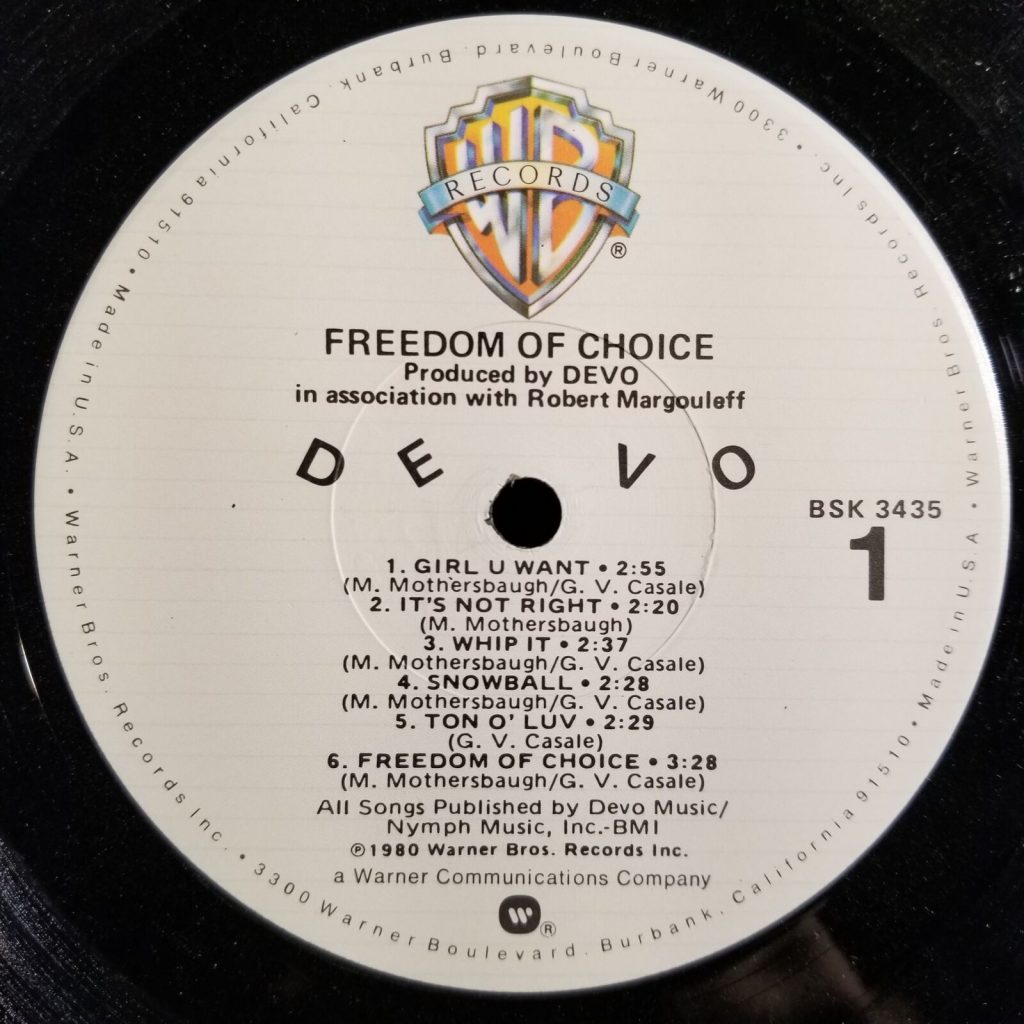 Devo Freedom of Choice LP 1980 Fan Club Sleeve New Wave Electronic Synth - Eclectic Sounds