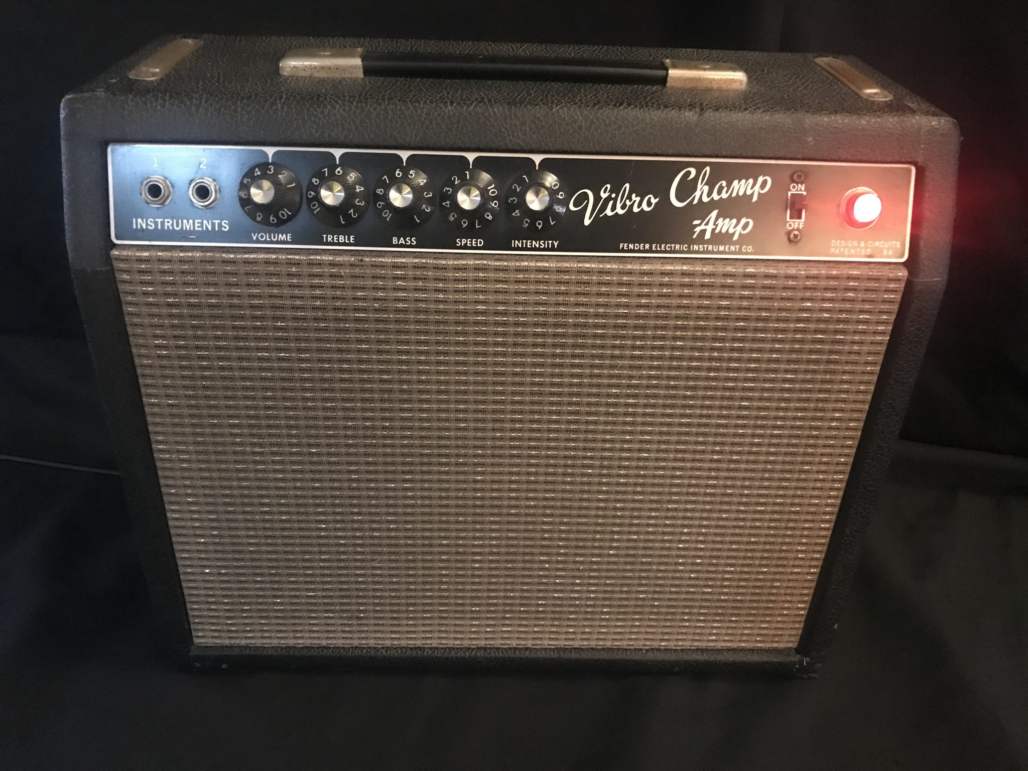 1964 Fender Blackface Vibro Champ AA764 Guitar Amplifier - all original ...