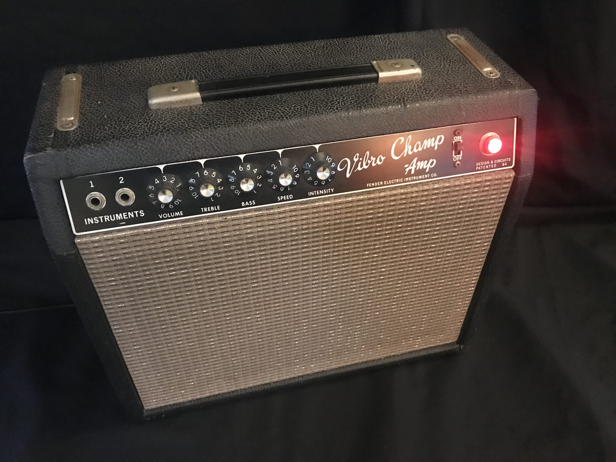 1964 Fender Blackface Vibro Champ AA764 Guitar Amplifier - all original ...