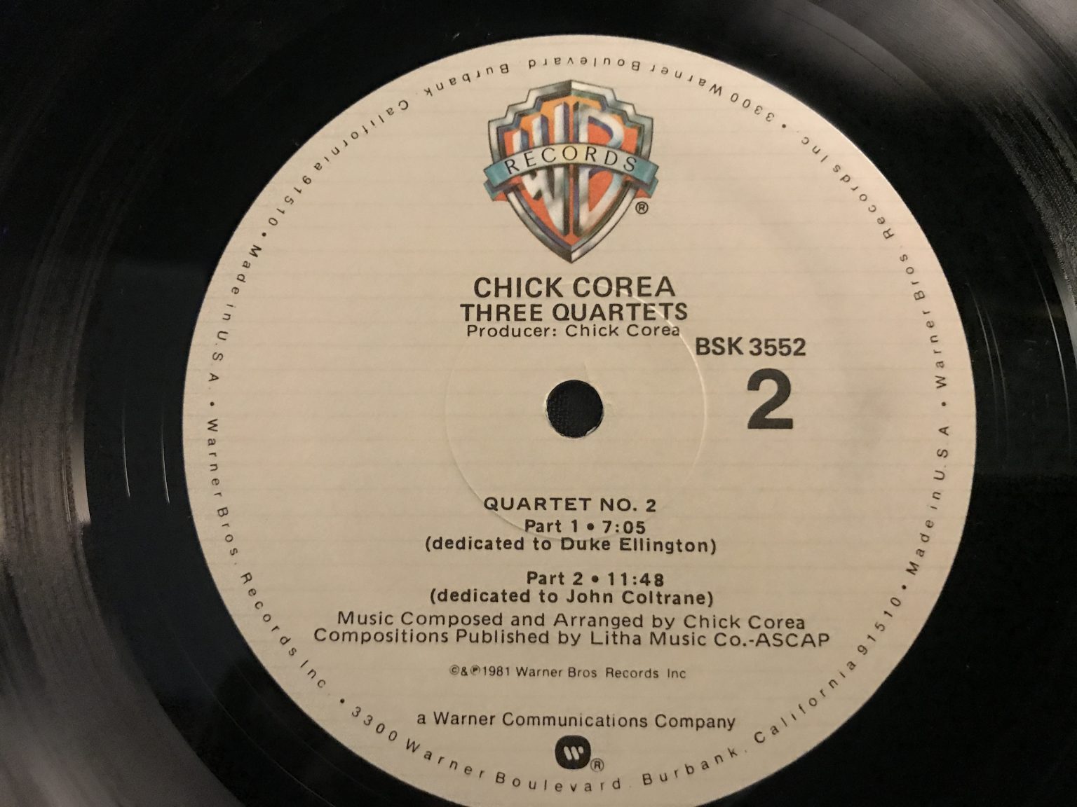 Chick Corea - Three Quartets LP NM/NM 1981 Classic Trio Jazz Gomez Gadd ...